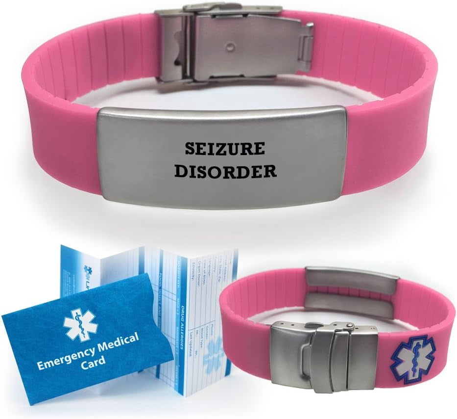 Seizure Disorder Sport Medical Alert ID Bracelet for Men and Women ...