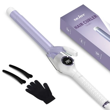 Hoson Professional 1 inch Ceramic Curling Iron, LCD Display, 9 Heat ...