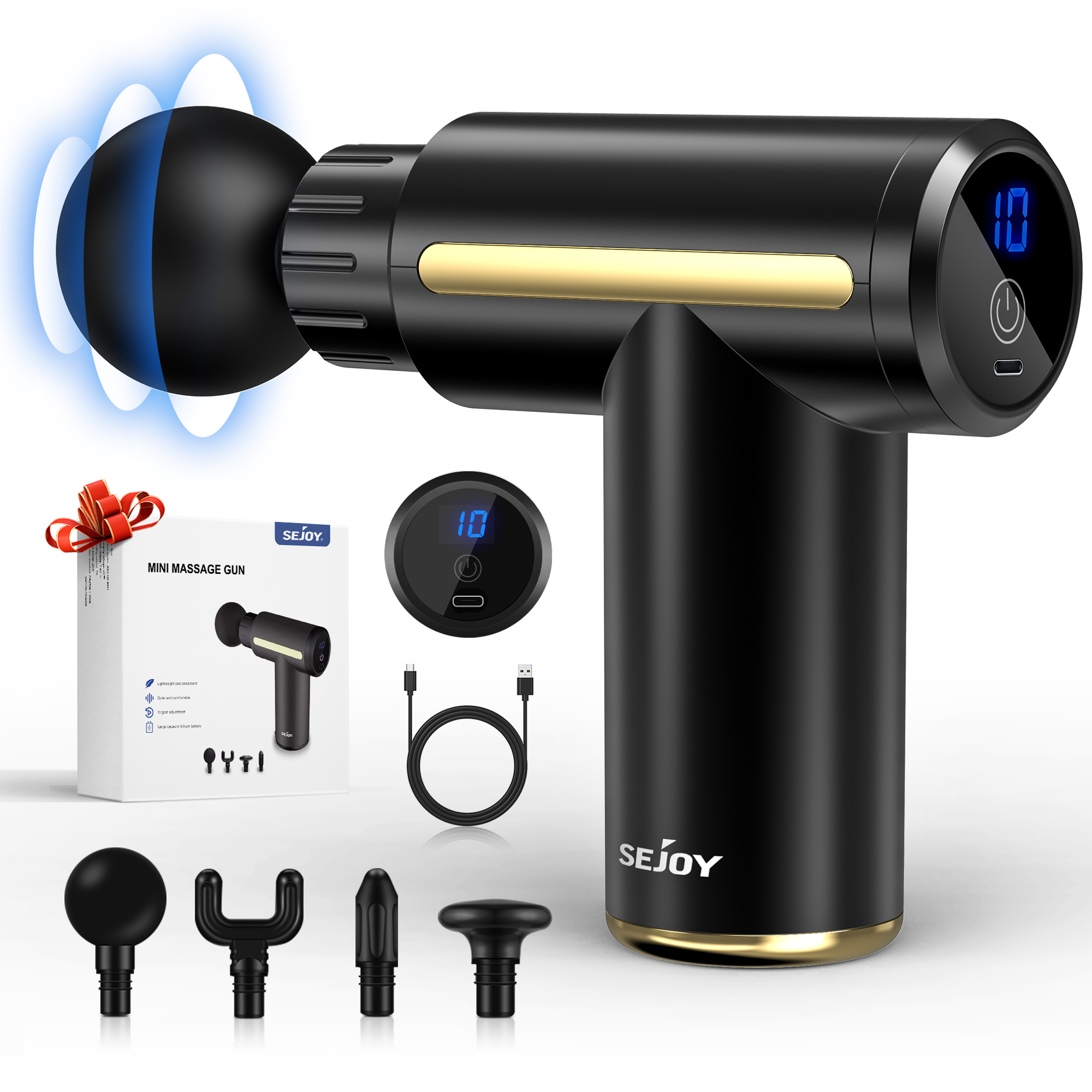 Massage Gun,TaoTronics Deep Tissue Percussion Muscle Massager Handheld ...