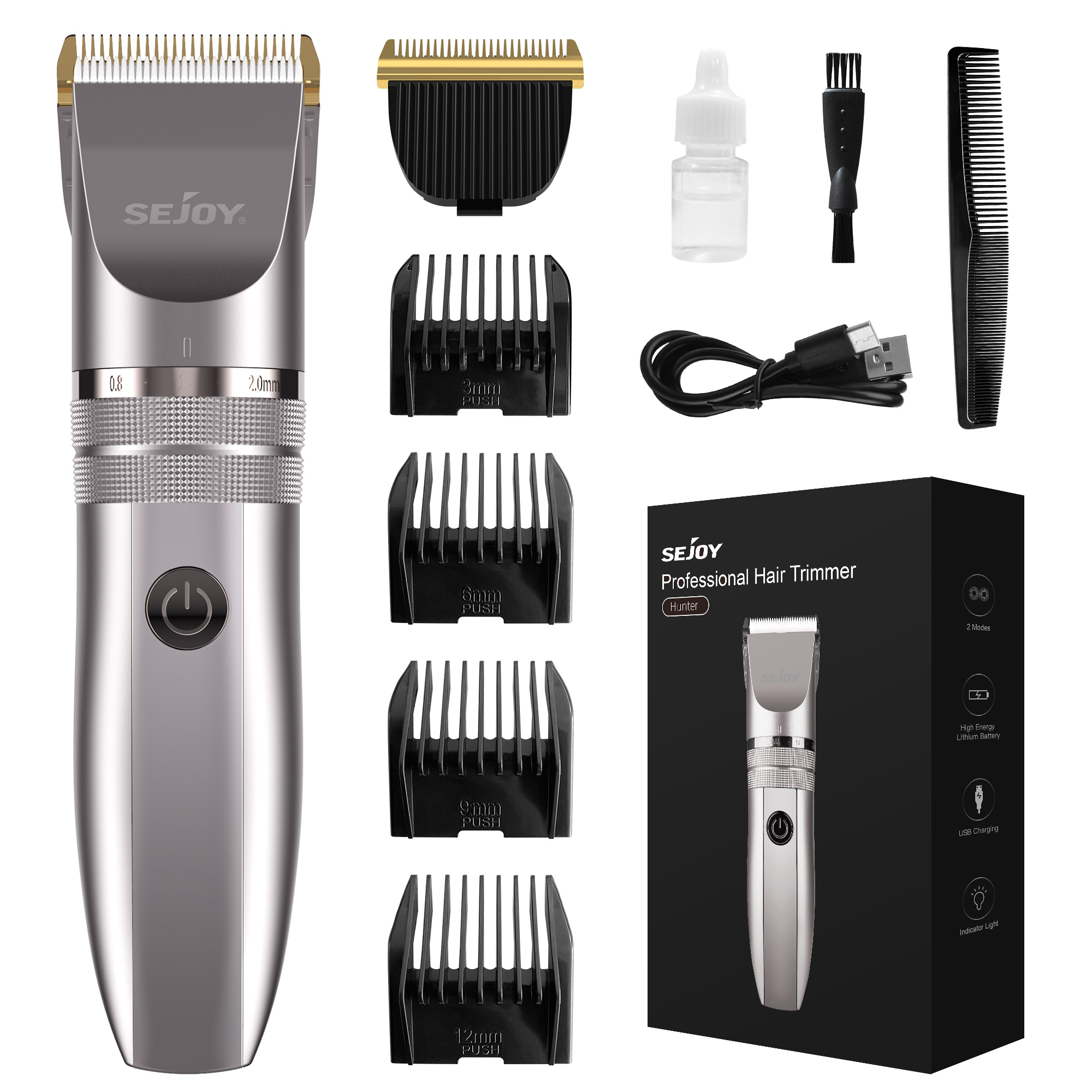 HATTEKER Professional Hair Clippers for Men Rechargeable Haircut ...