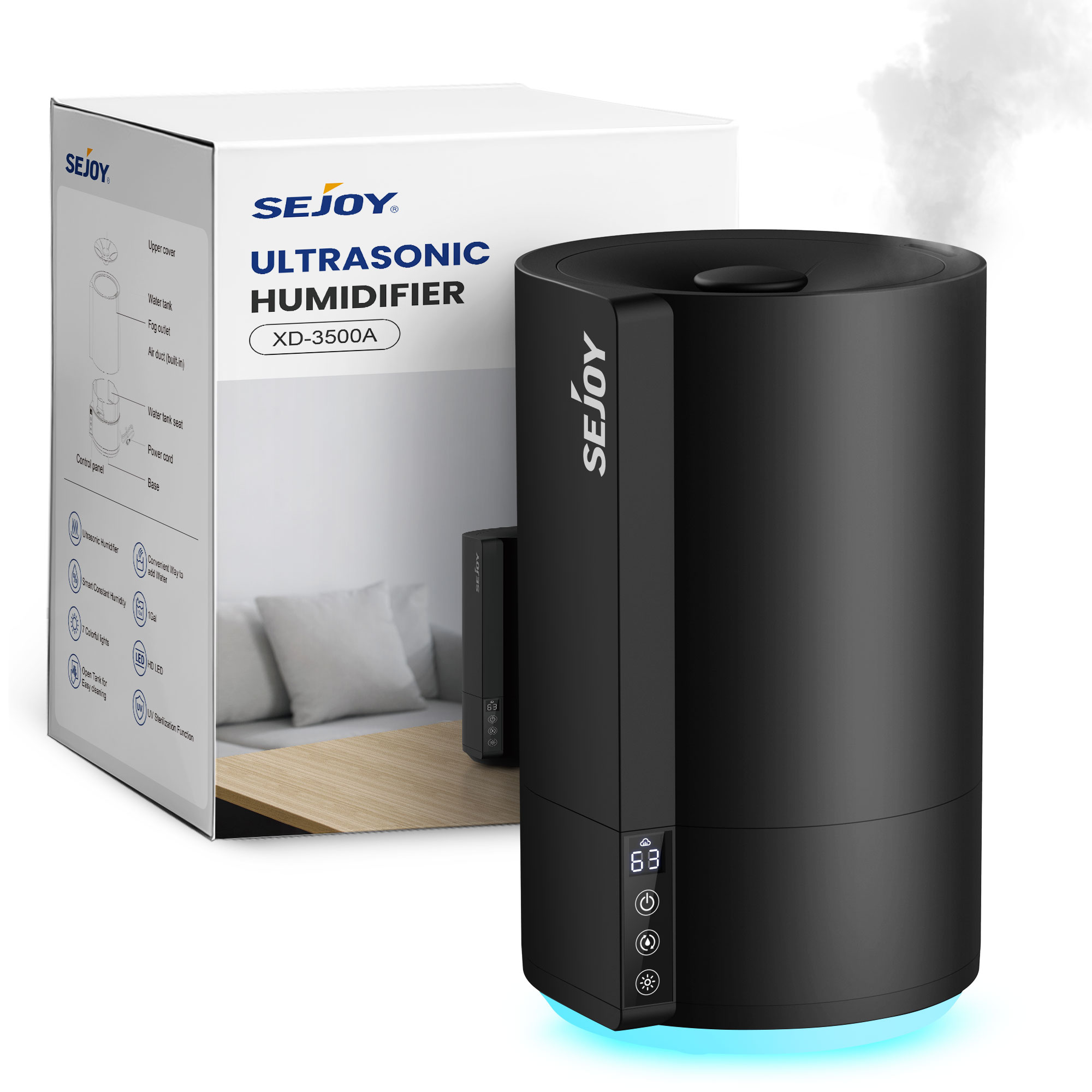 Outoloxit USB Humidifier with, Quiet Cool Mist Humidifier for Bedroom ...