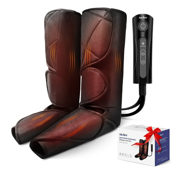 Sejoy Leg Massager with Heat & Air Compression, Foot and Calf Massage ...