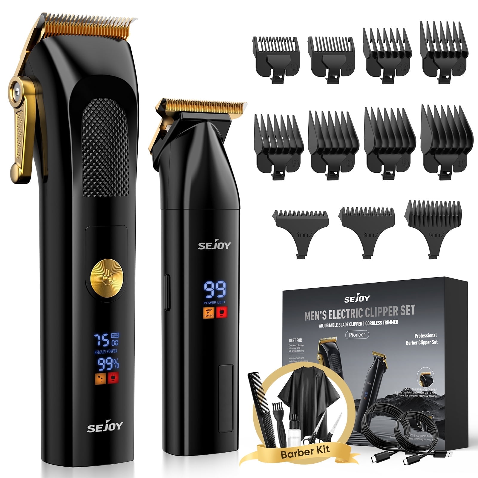 Free Shipping! Sejoy Professional Hair Clippers for Men, Cordless Beard ...