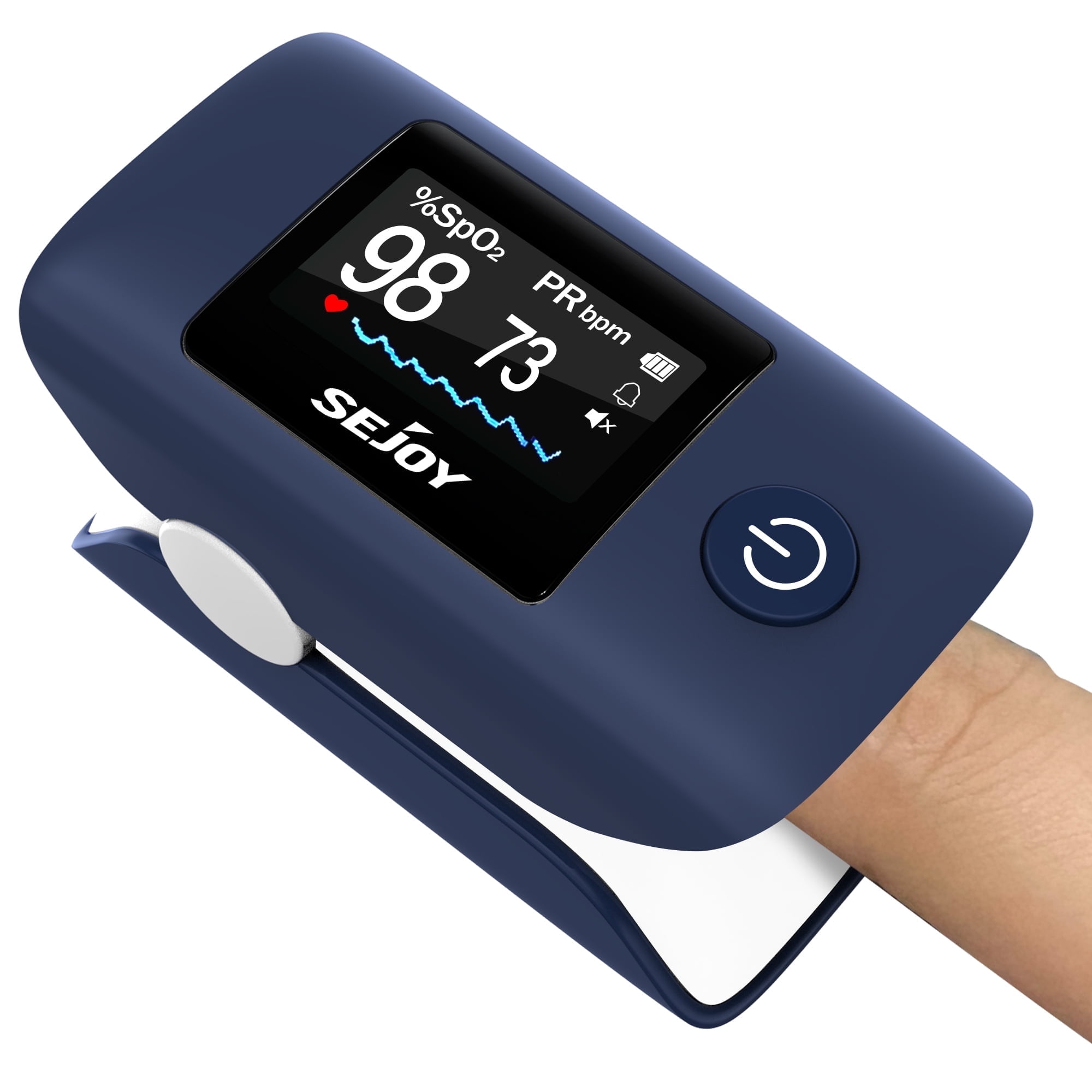 Sejoy Pulse Oximeter Fingertip with Sound Reminder, Smart Blood Oxygen Saturation Monitor with ...