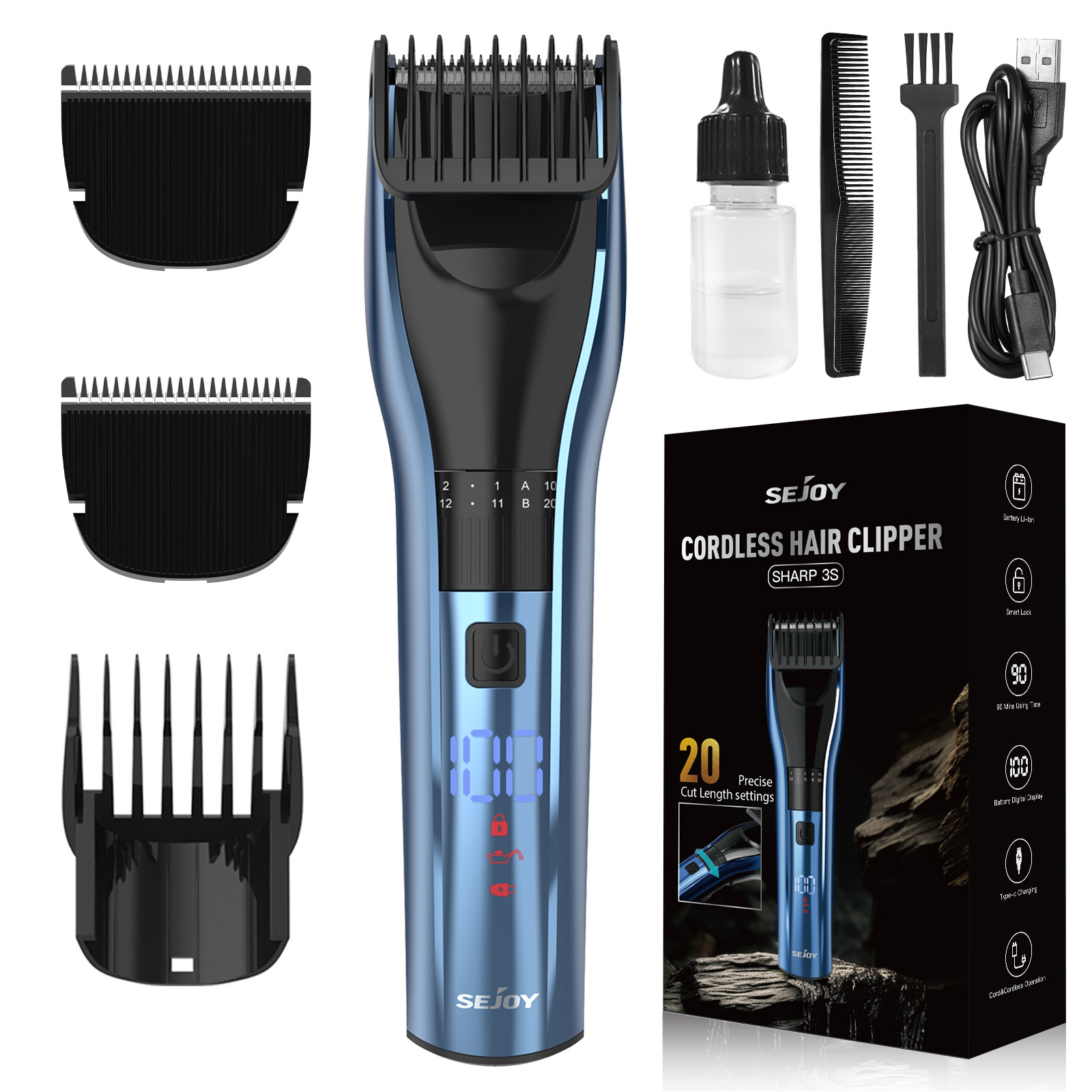 Yajuhoy Cordless Hair Clippers for Men, Barber Grooming Set ...