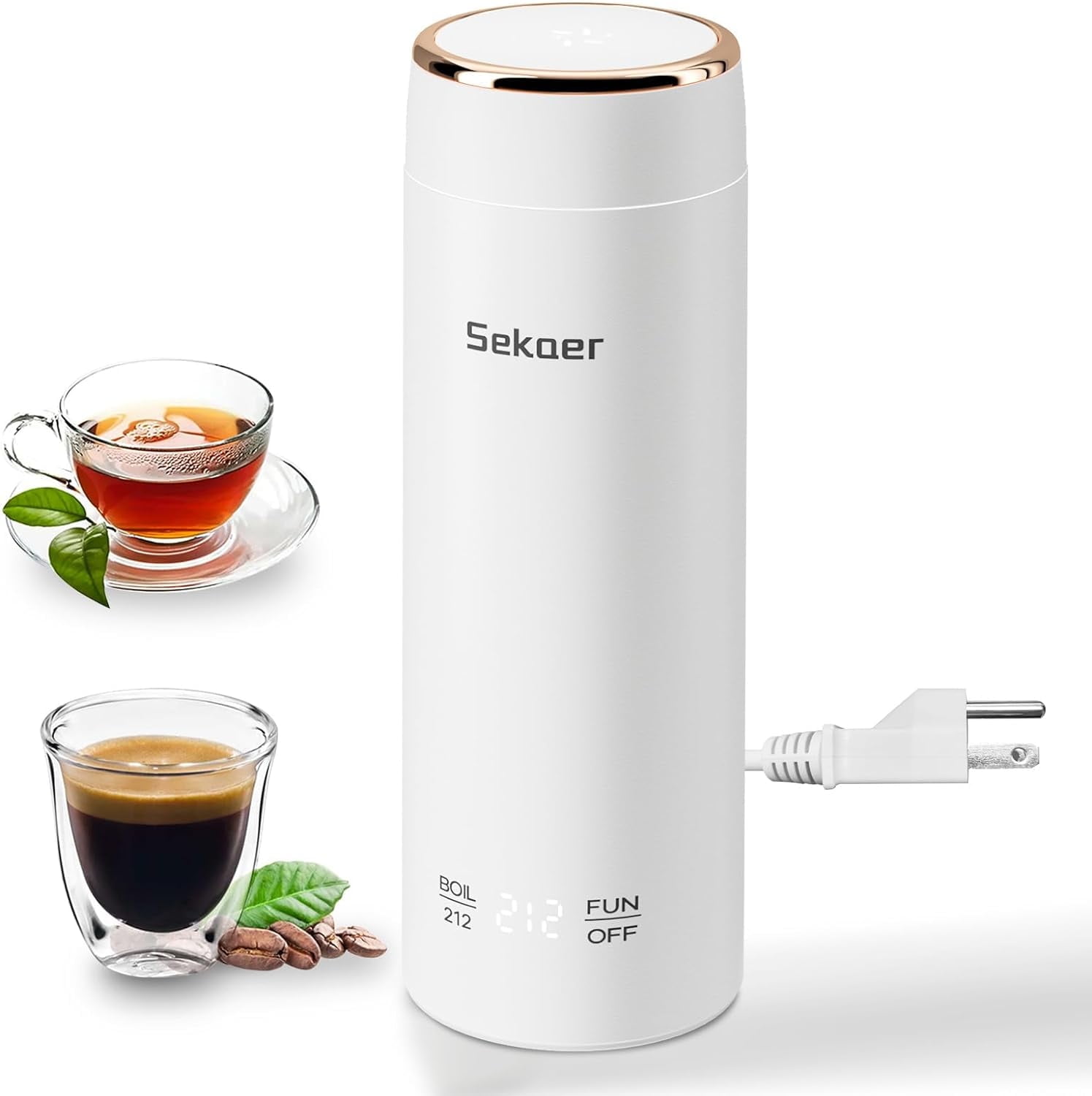 Sekaer Mini Travel Portable Electric Kettle, Small Tea Kettle Hot Water Boiler, 330mL & 304 ...