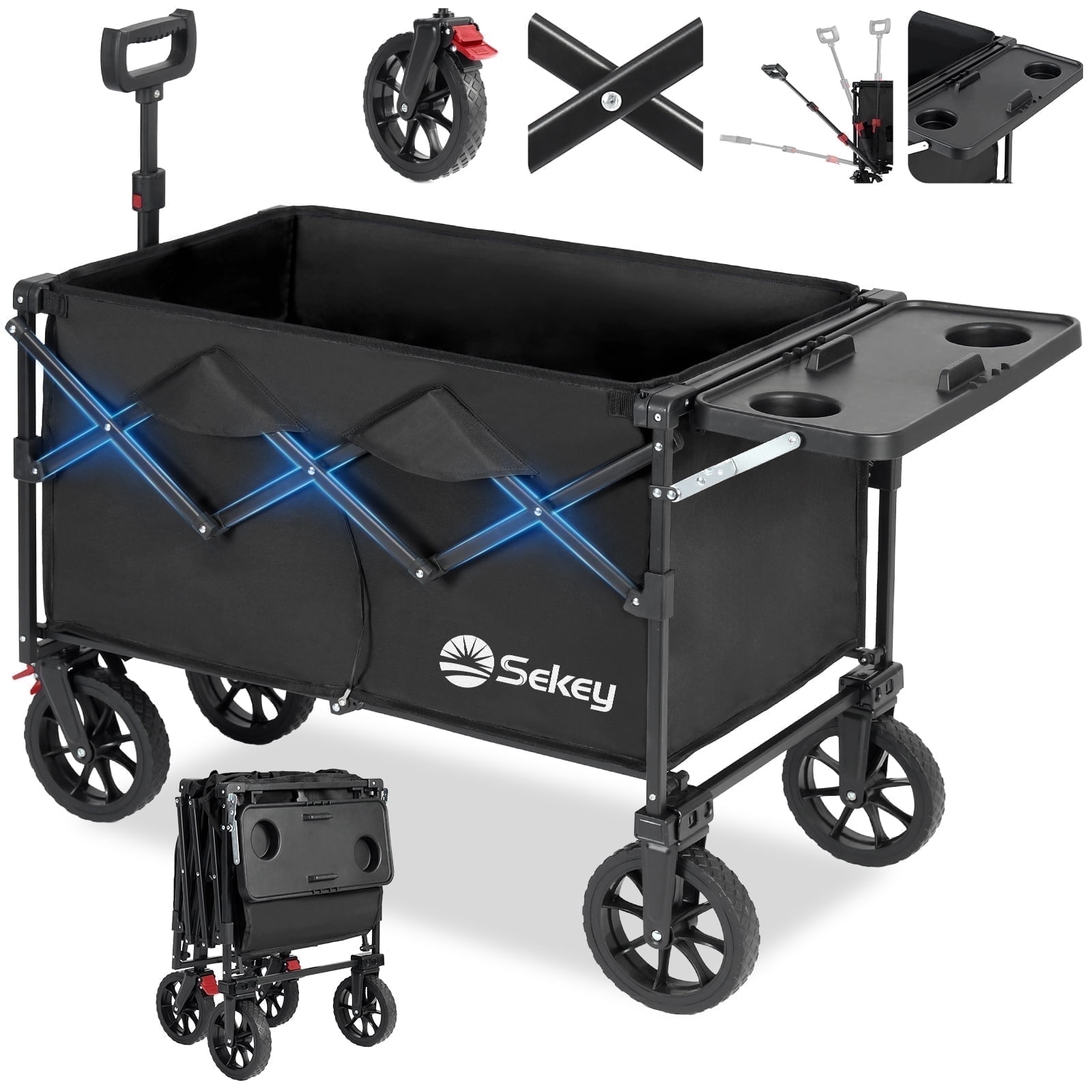 Sekey 250L & 300lbs All-Terrain Wagon, Foldable Camping & Shopping Cart ...