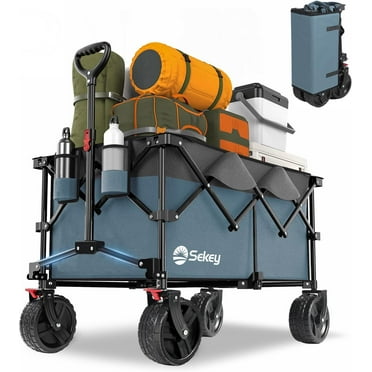 GDLF Beach Utility Folding Fishing Cart with Big Sand Surf, Heavy Duty ...