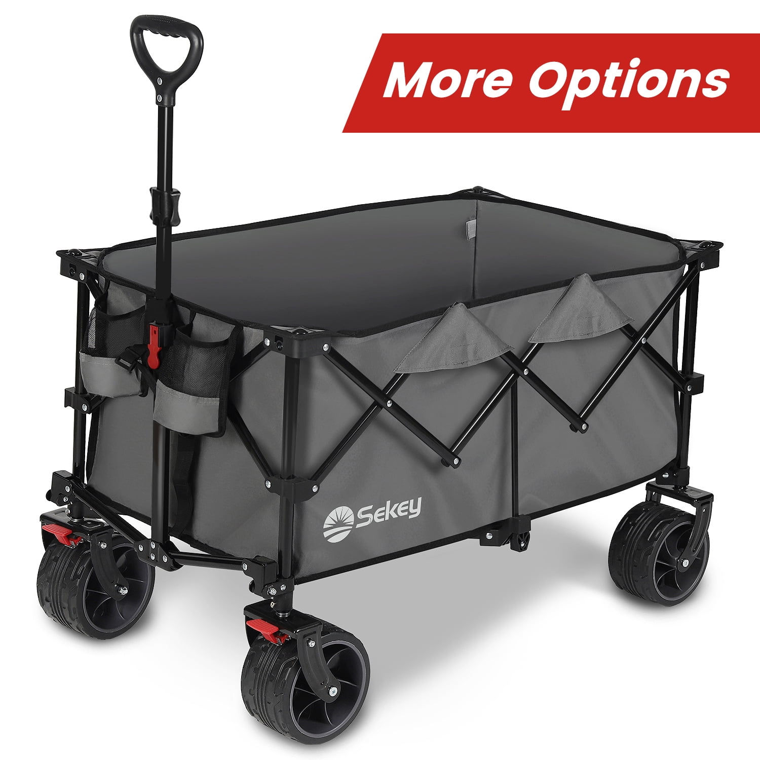 Sekey BIG ALL-TERRAIN Collapsible Wagon Cart - Heavy Duty, Foldable ...