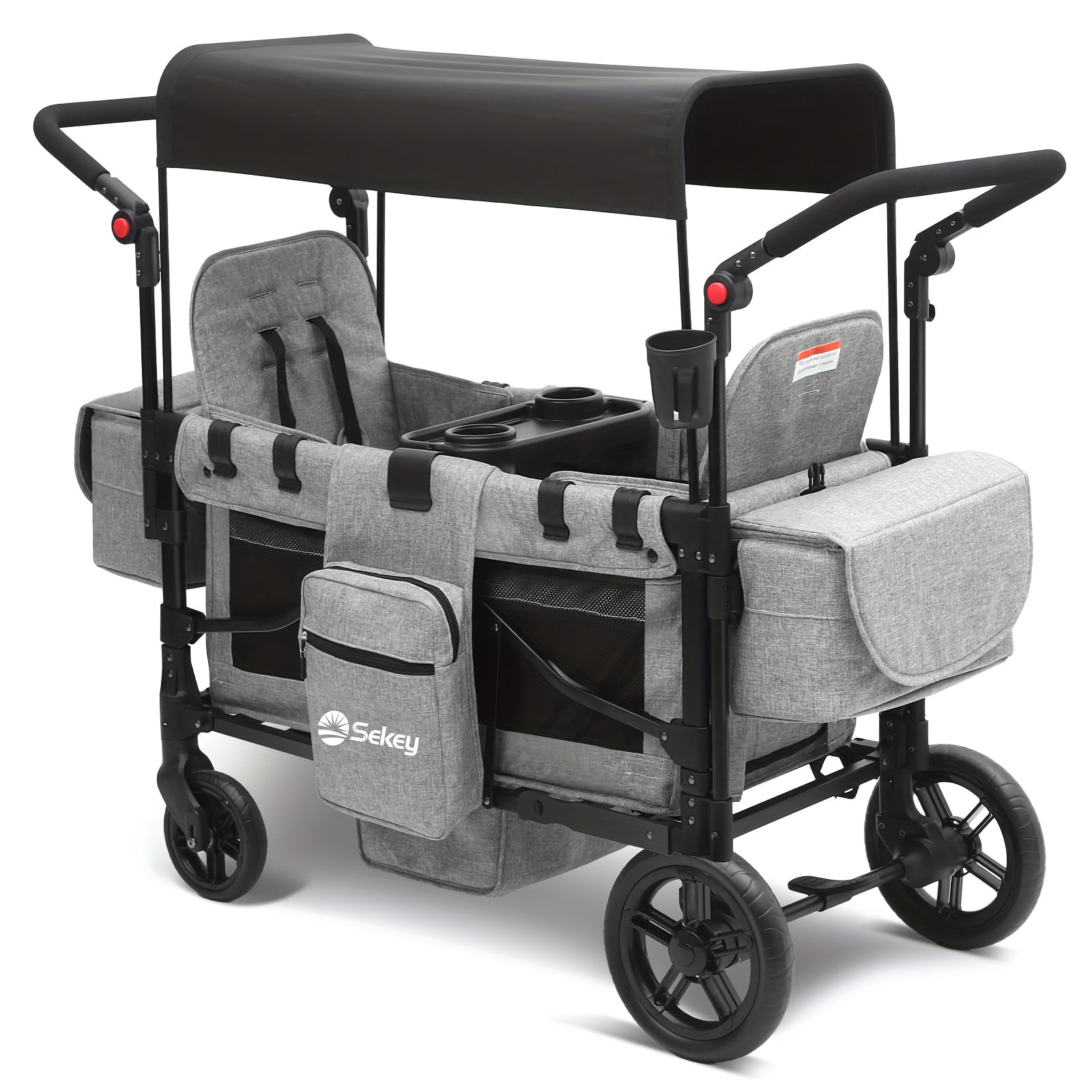 Sekey 4-in-1 Wagon Stroller, Heavy-Duty Utility Push Wagon with ...