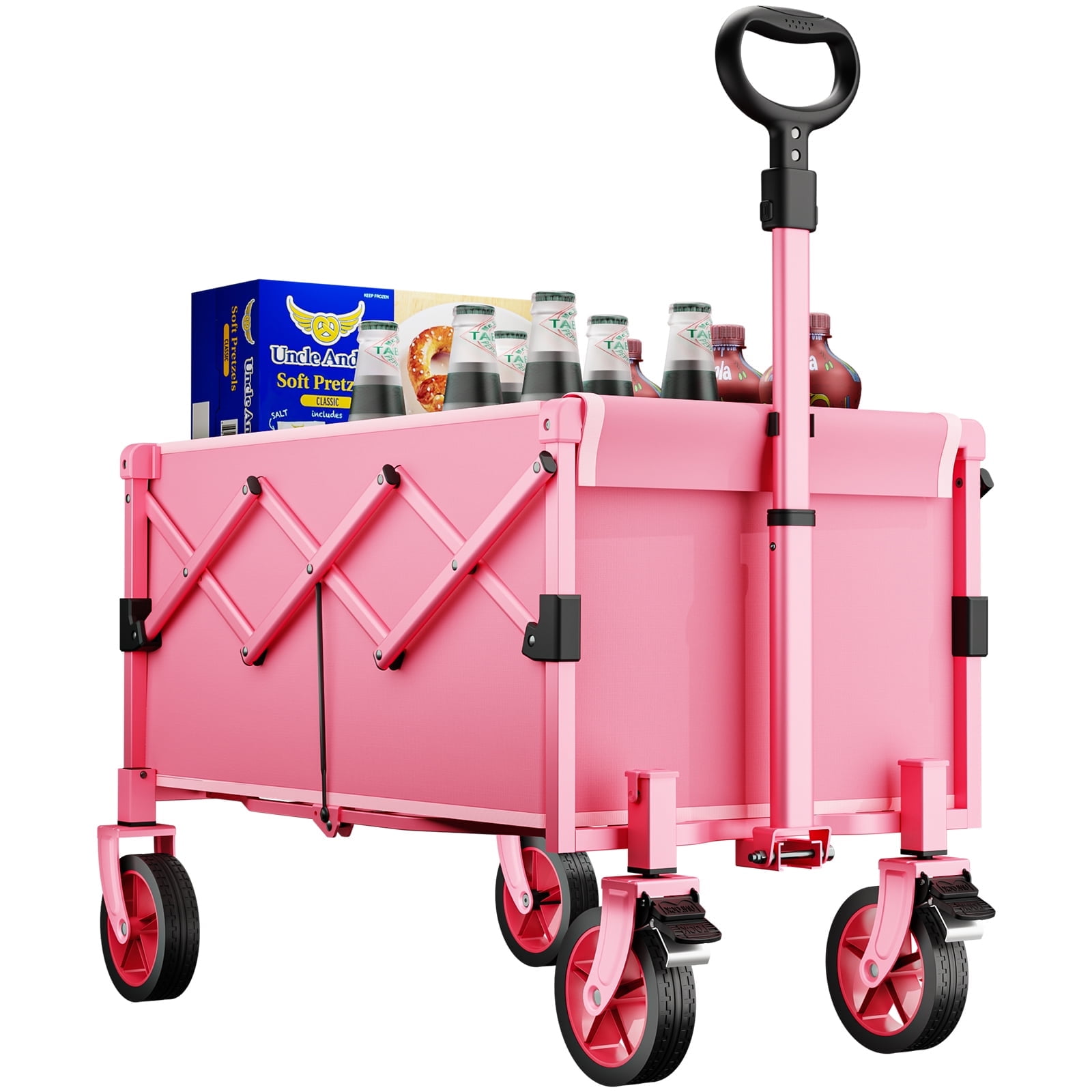Sekey 330LBS Foldable Wagon, Heavy Duty Utility Cart with Brake Wheels ...