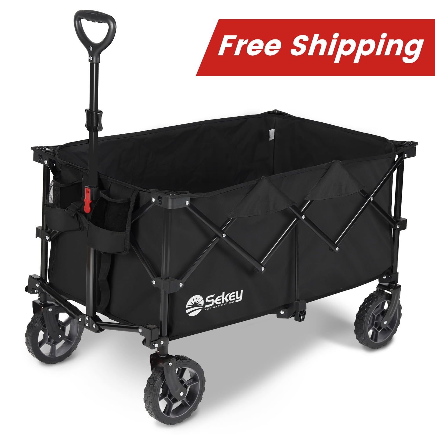 Sekey Foldable Collapsible Wagon Load Up to 330LBS, Lightweight Utility ...