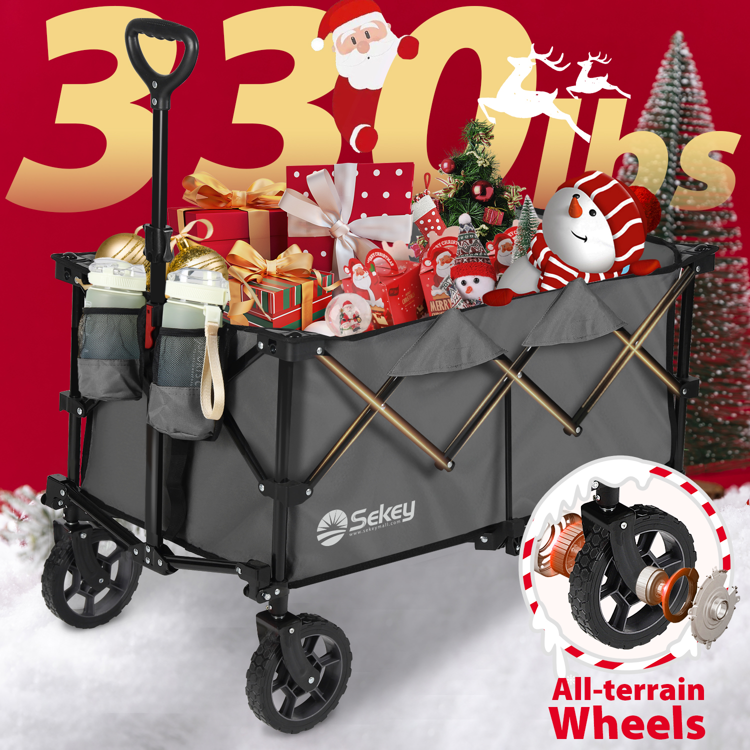 Big Foot All Terrain Wagon w/Wood Railing Red Off Road Childrens Kids ...