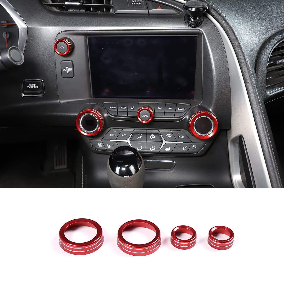 Sekhyna Navigation Screen Air RE32 Conditioning Volume Knob Ring Cover ...