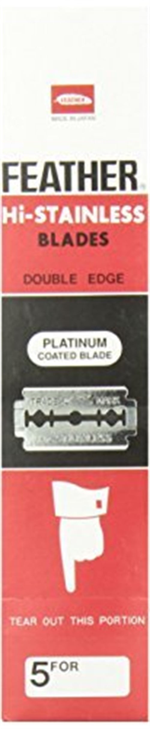 Seki Edge Feather Hi-Stainless Platinum Coated Double Edge Blades One ...