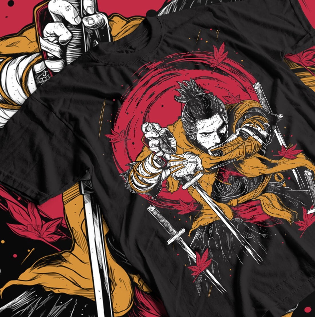 Sekiro Wolf T-Shirt Anime Vintage Special T-shirt Manga Shirts Anime ...
