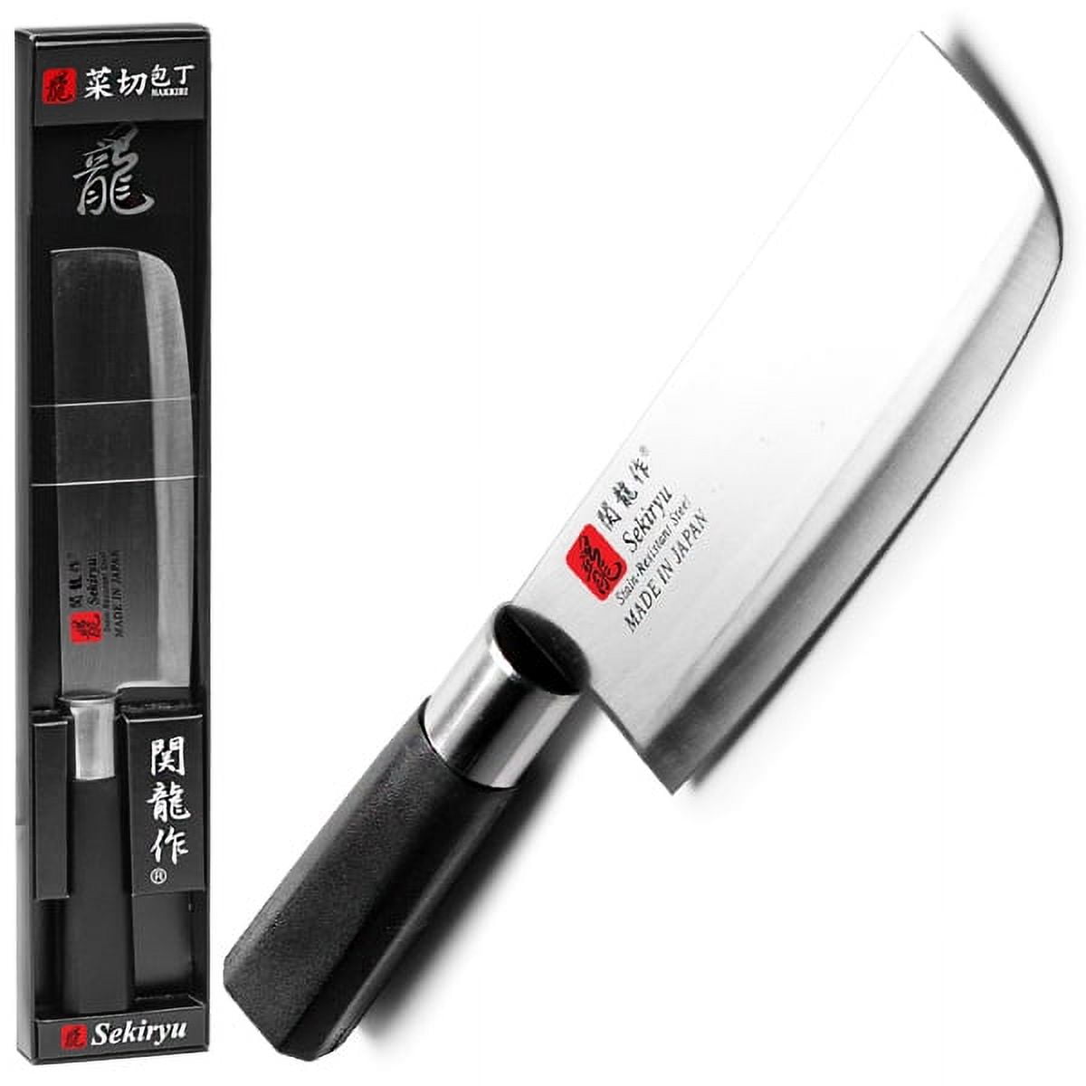 Sekiryu Japanese Style Kitchen Nakiri Knife For Peeling and Shaving Vegetables Stainless Steel ...