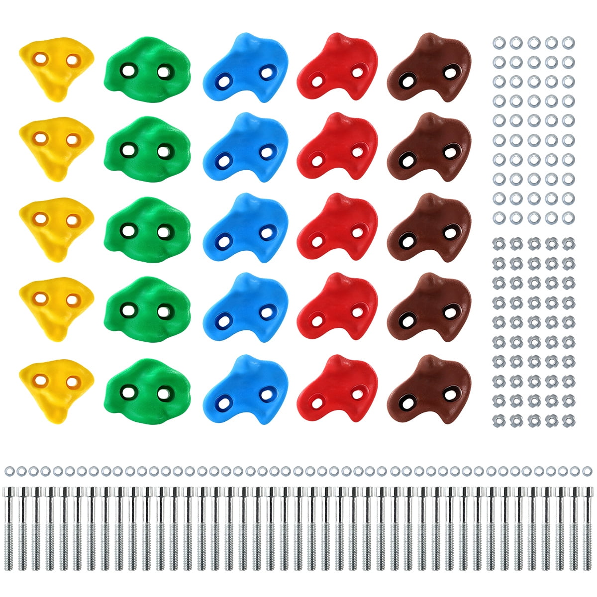 Sekkvy 25 PCS Rock Wall Climbing Holds for Indoor Outdoor Climb with ...