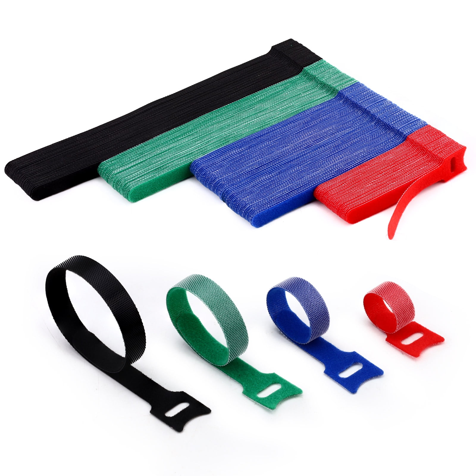 Sekonow 150 Pack Reusable Cable Ties, 4+6+8+10in Hook and Loop Cable ...