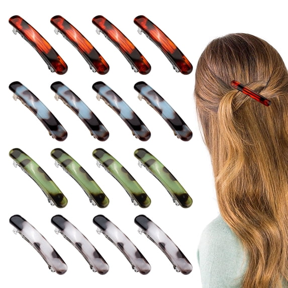 Sekonow 16 Pack French Hair Barrettes for Women, Automatic Barrette ...
