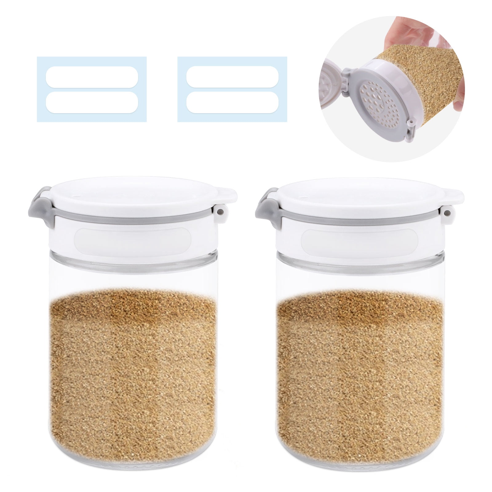 Sekonow 2 Pack Spice Shaker for Salt & Pepper, Anti-Clogging, Airtight ...