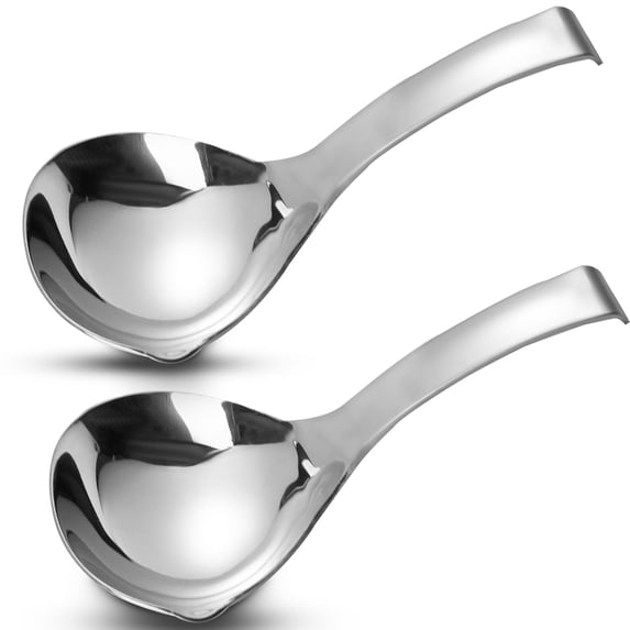Sekonow 2Pcs Soup Ladle, Soup Spoons Stainless Steel 304 with Pour ...