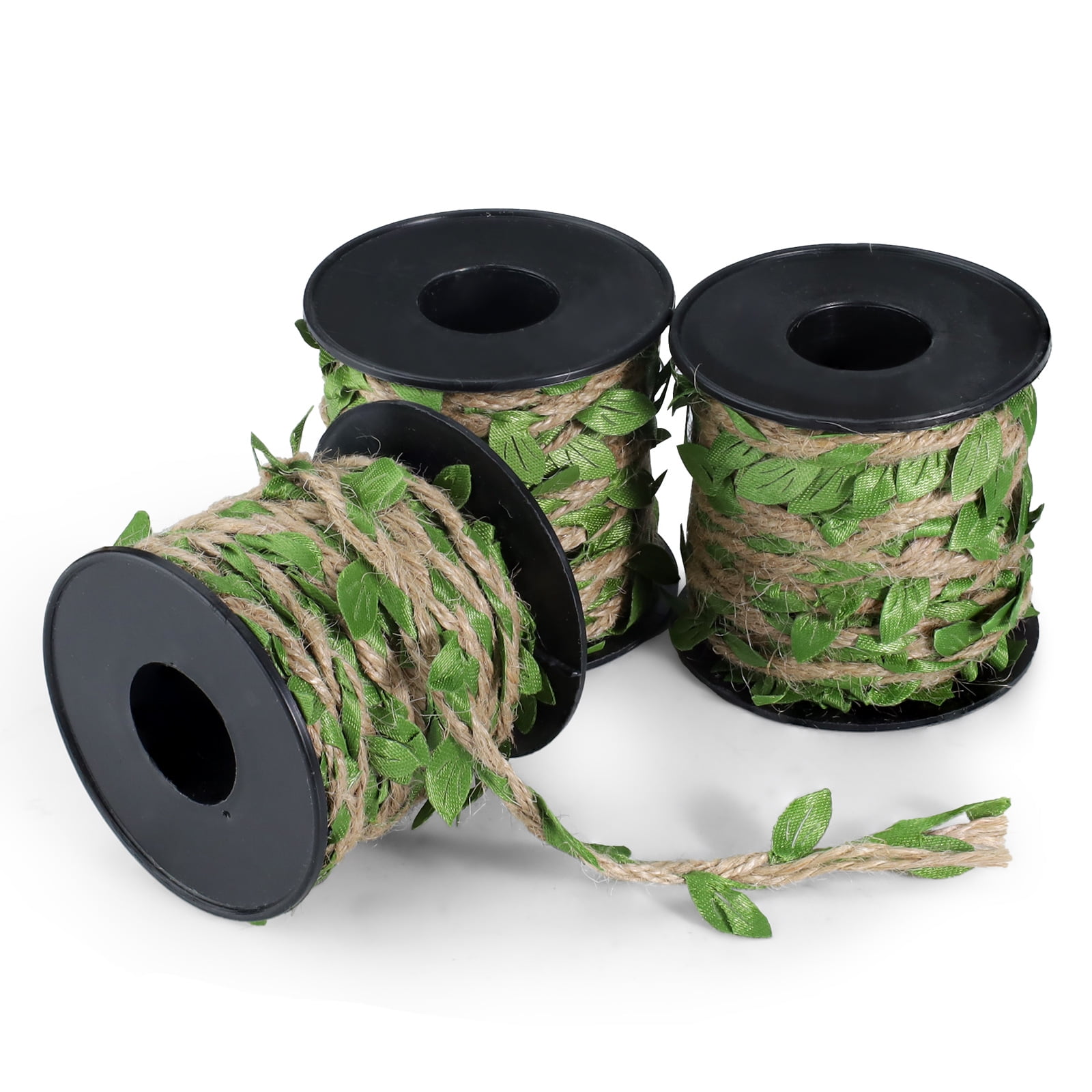 Sekonow 3 Rolls 33FT Natural Twine String, Artificial Leaf Jute Twine ...