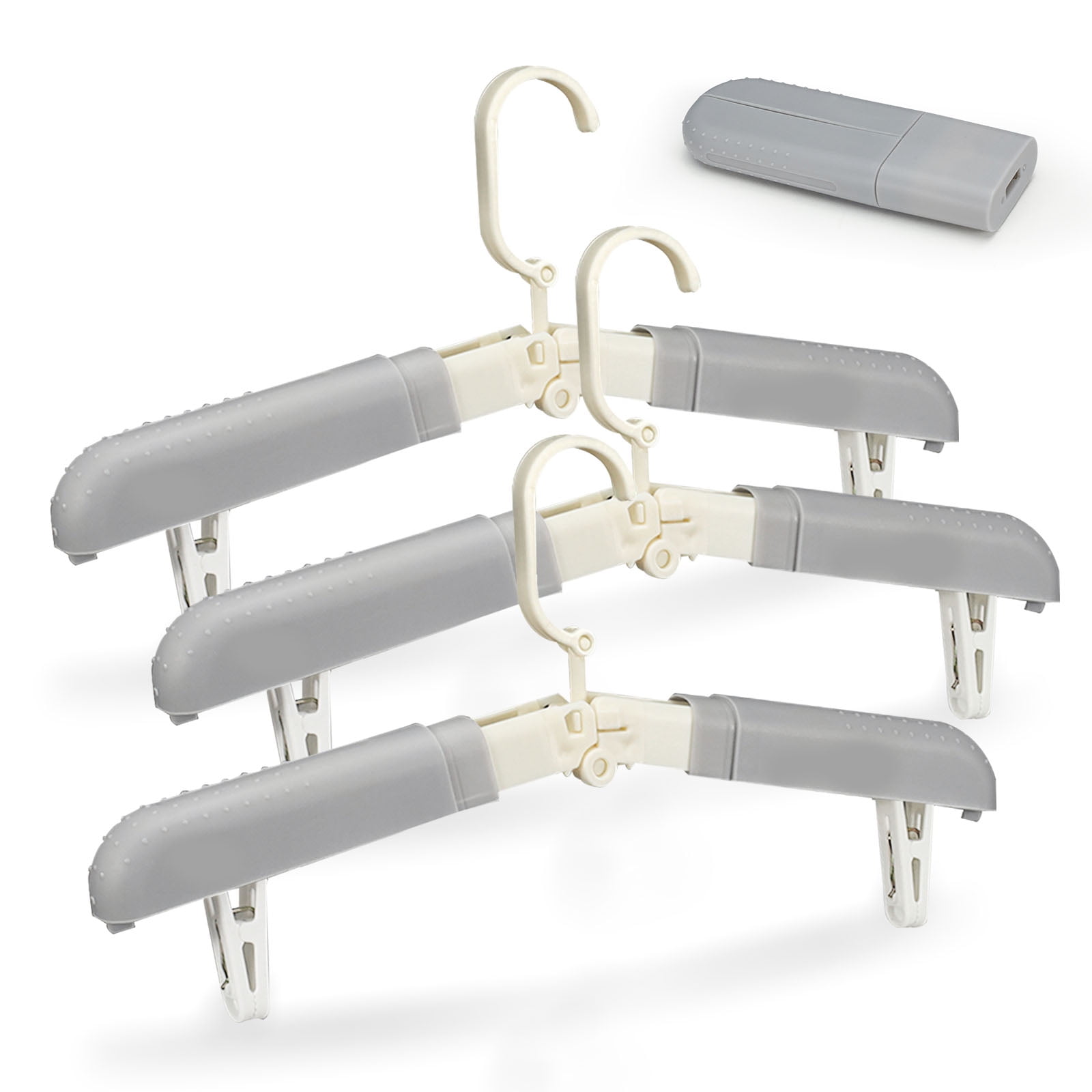Sekonow 3Pcs Foldable Hangers with Clips, Collapsible Non Slip Travel ...