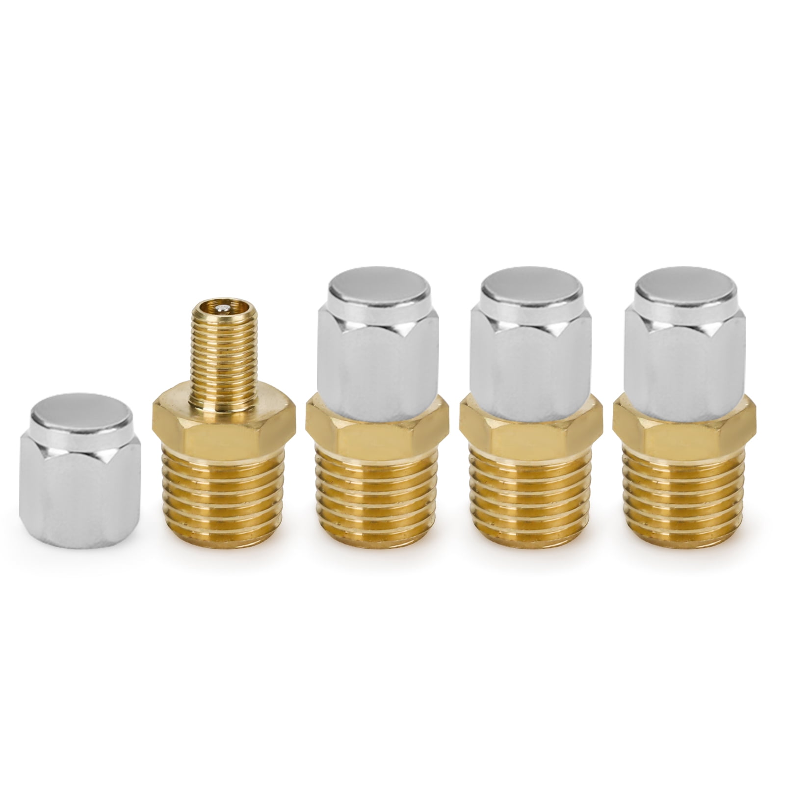 Sekonow 4 Pack 1/4" NPT Tank Valve with Airtight Metal Sealing Caps ...