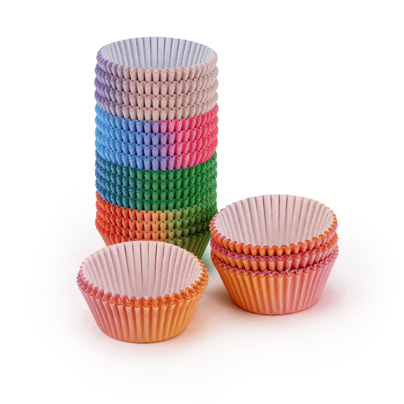 Sekonow 500 Count Cupcake Liners, Rainbow Paper Muffin Liners Standard ...