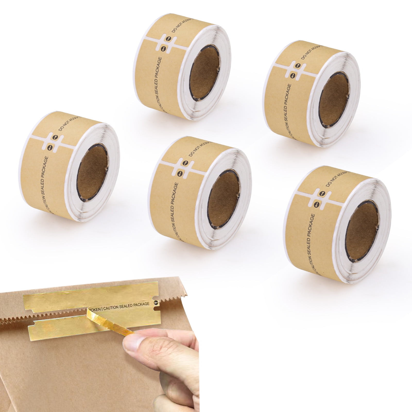 Sekonow 500 Pack Tamper Proof Stickers with Tearable Strips, 3.9x1.2in ...