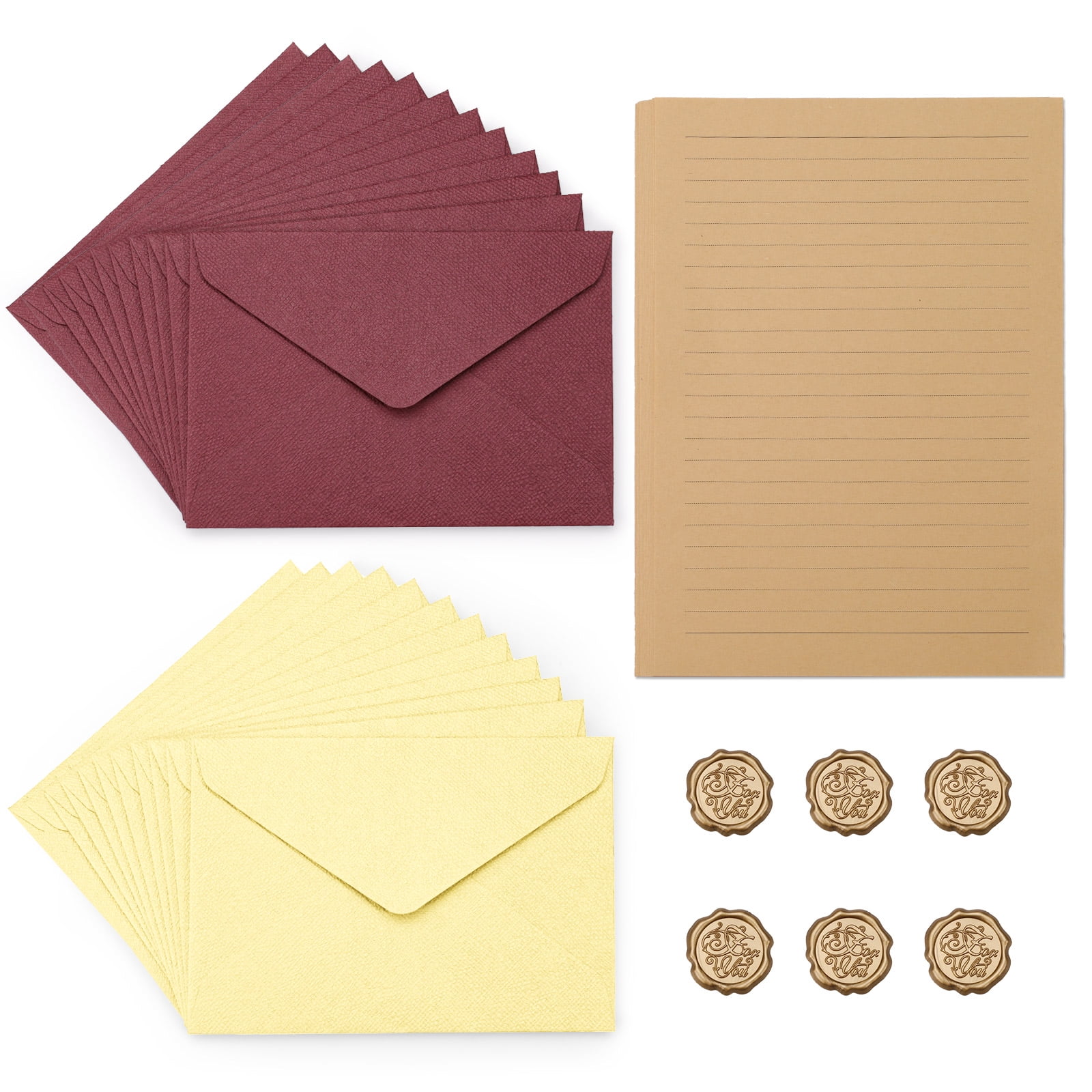 Sekonow 54Pcs Stationary Set and Envelopes (24 Lined Stationery Paper ...