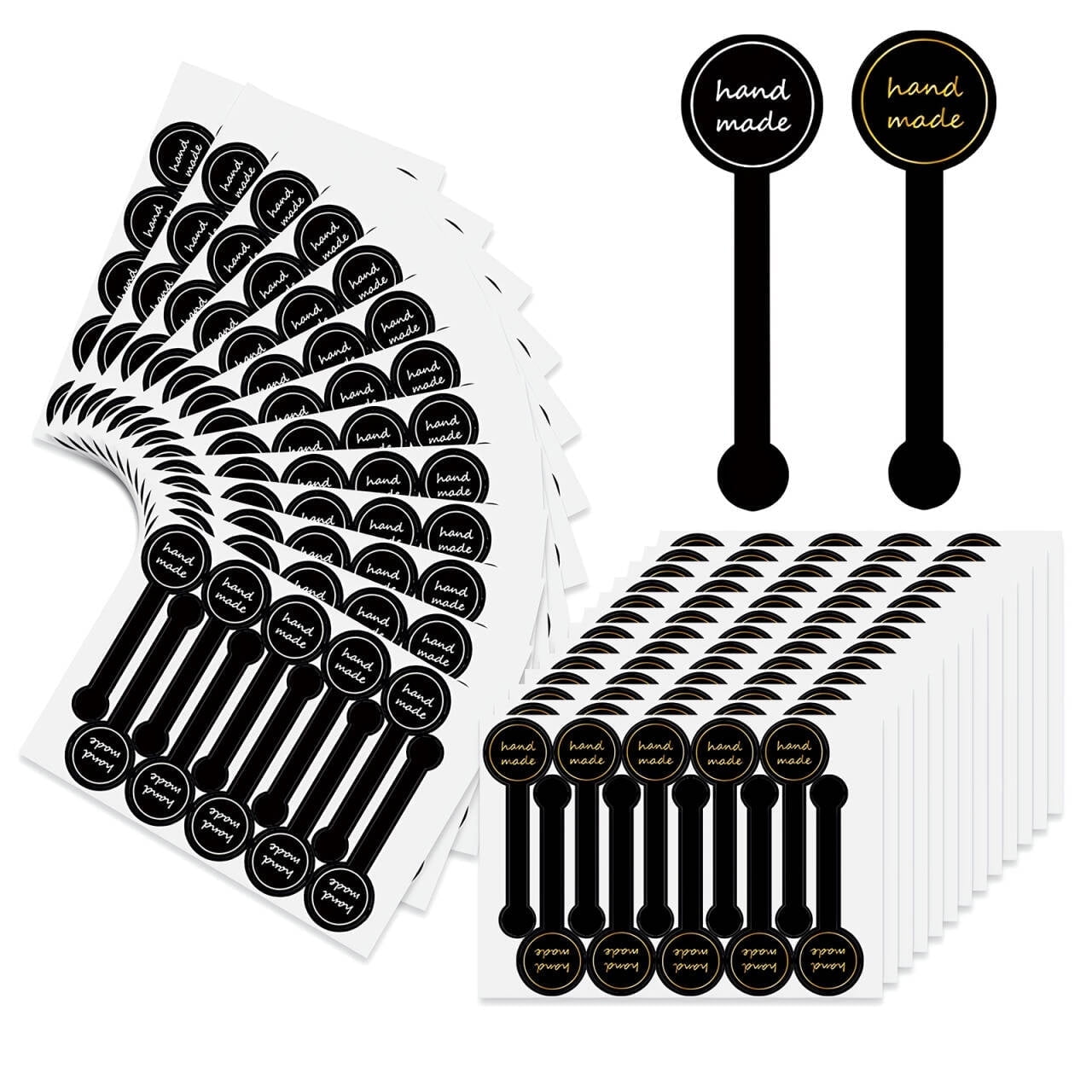 Sekonow 700pcs Handmade Food Baking Seal Stickers, Black Foil Self ...