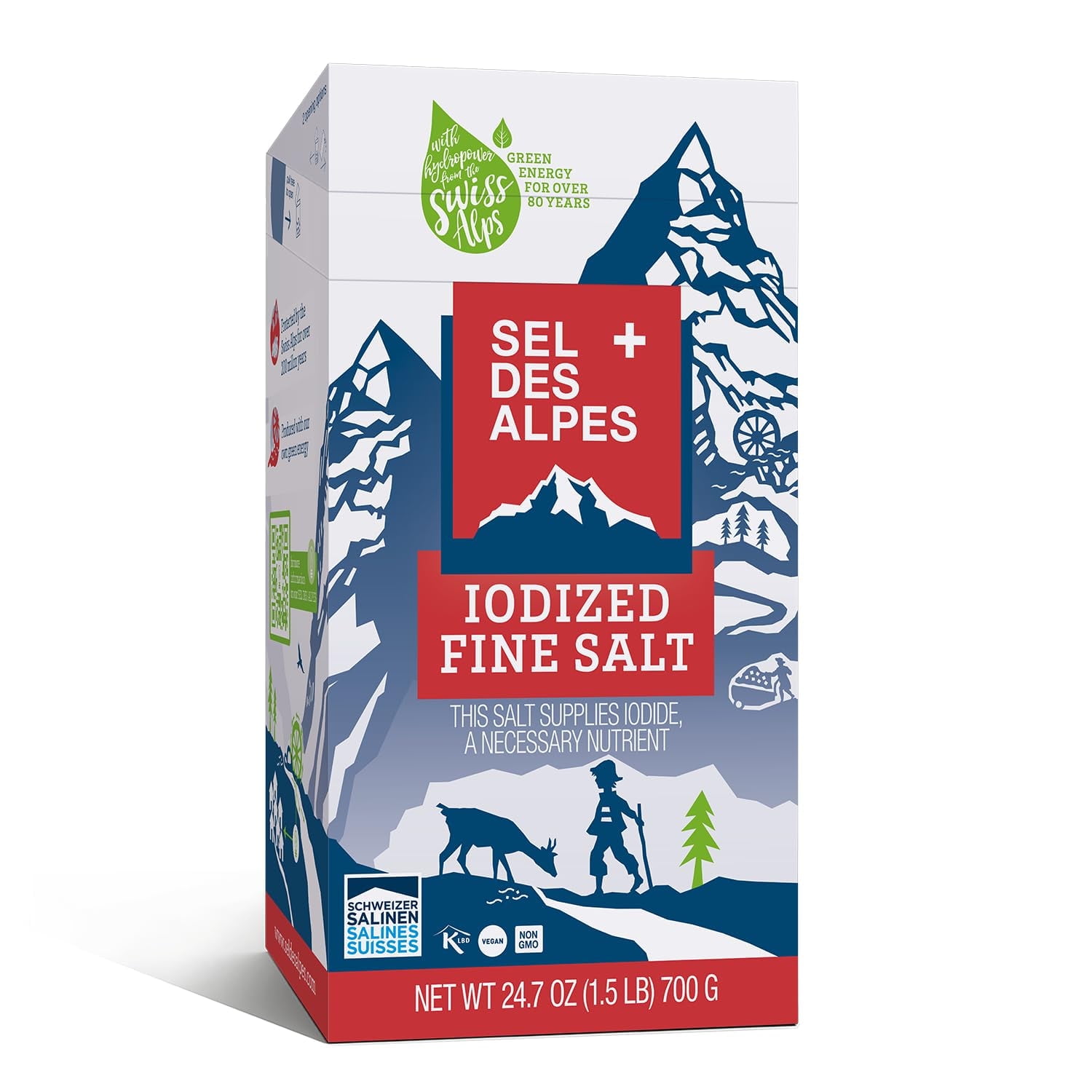 Sel Des Alpes Iodized Fine Salt, 24.7oz - Walmart Business Supplies