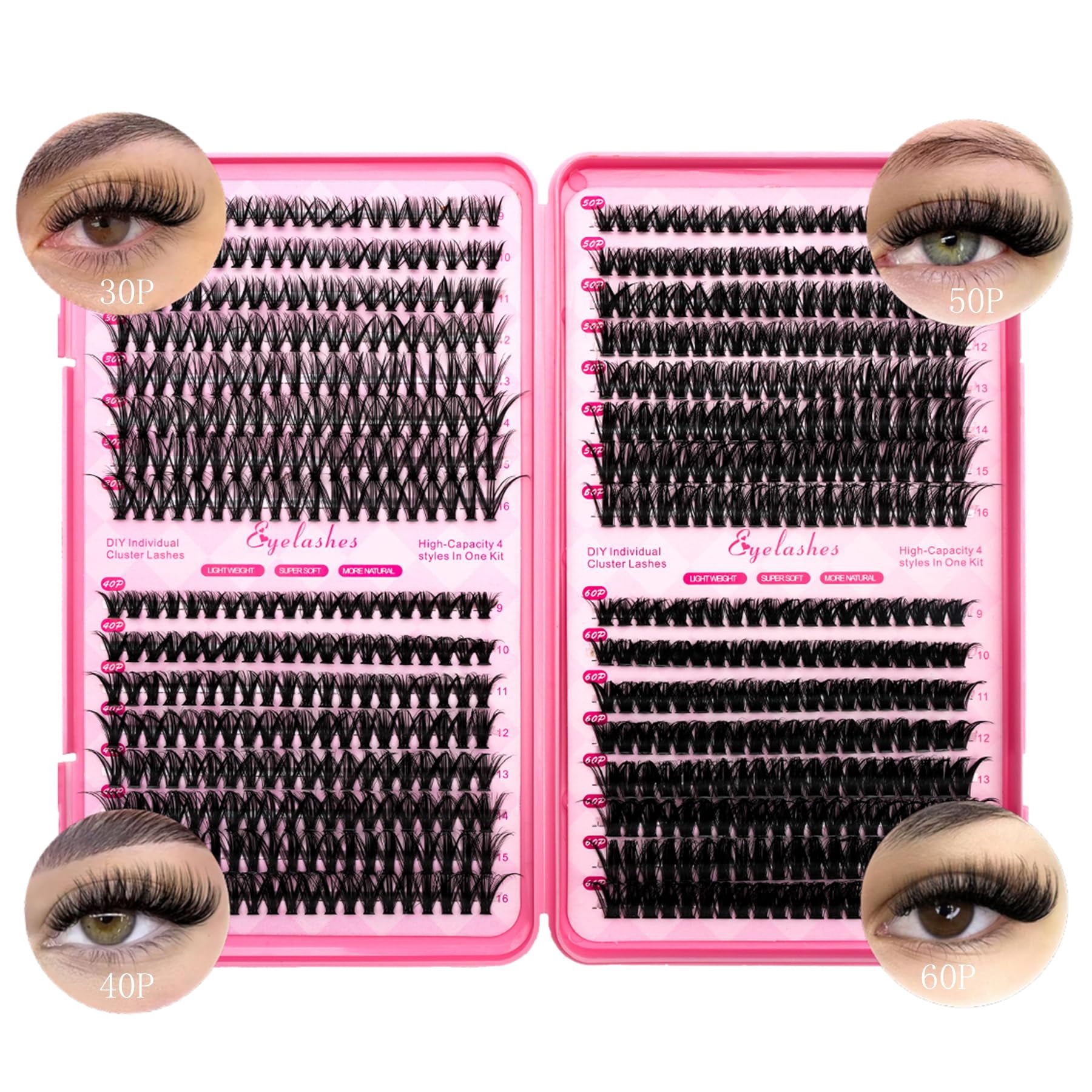 Selawasty Lash Clusters 640pcs AIF9 Natural Lash Extension Cluster ...