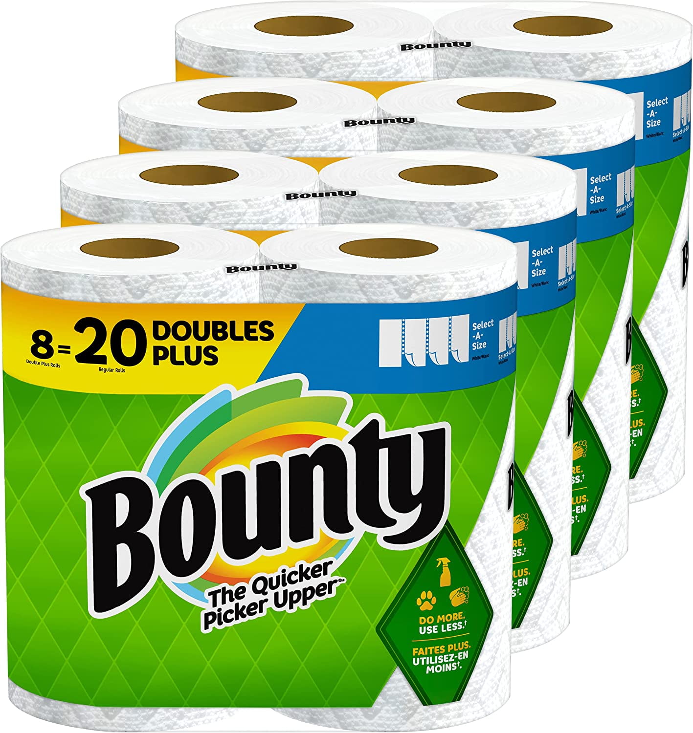 Select-A-Size Paper Towels, White, 8 Double Plus Rolls = 20 Regular ...