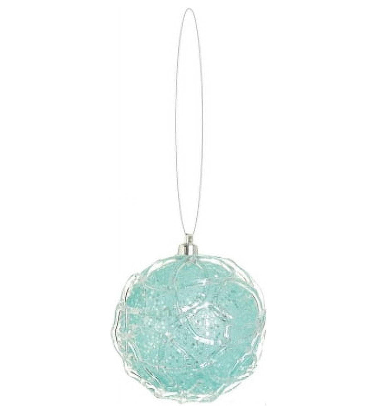 Select Artificials Glittered Ice Blue Shatterproof Snowy Winter ...