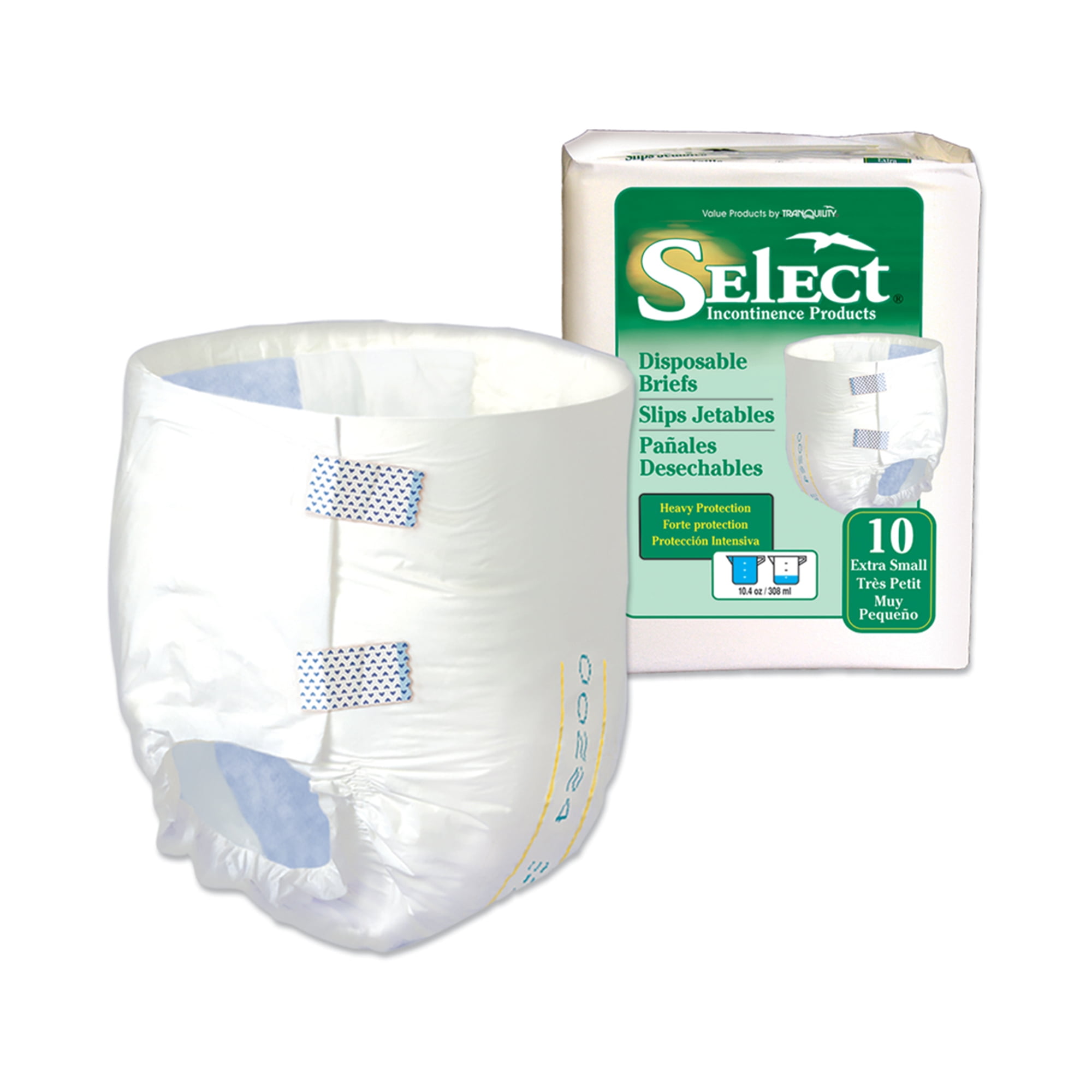 Select Incontinence Brief XS Full Fit, 3666, Heavy, 100 Ct - Walmart.com