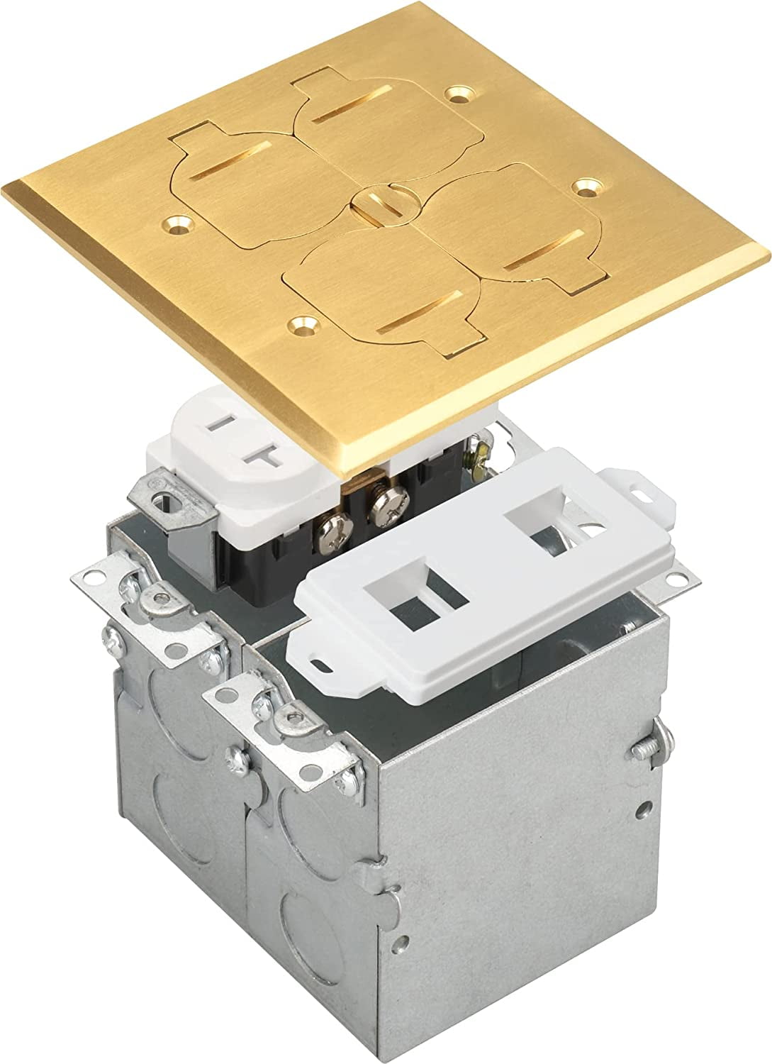 Select Lighting SLFB-2G-TR20-LV-BR 20A Receptacle Outlets, Tamper ...