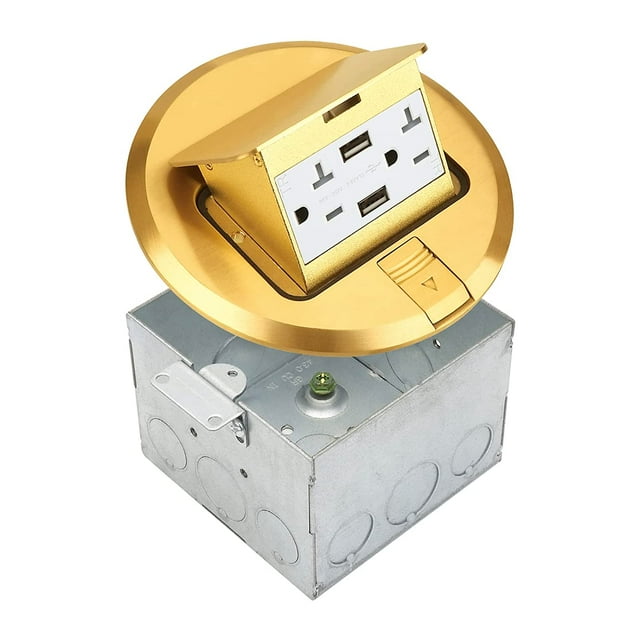 Select Lighting SLFB-PU-USB-BR 20A Pop Up USB Outlet Receptacles ...