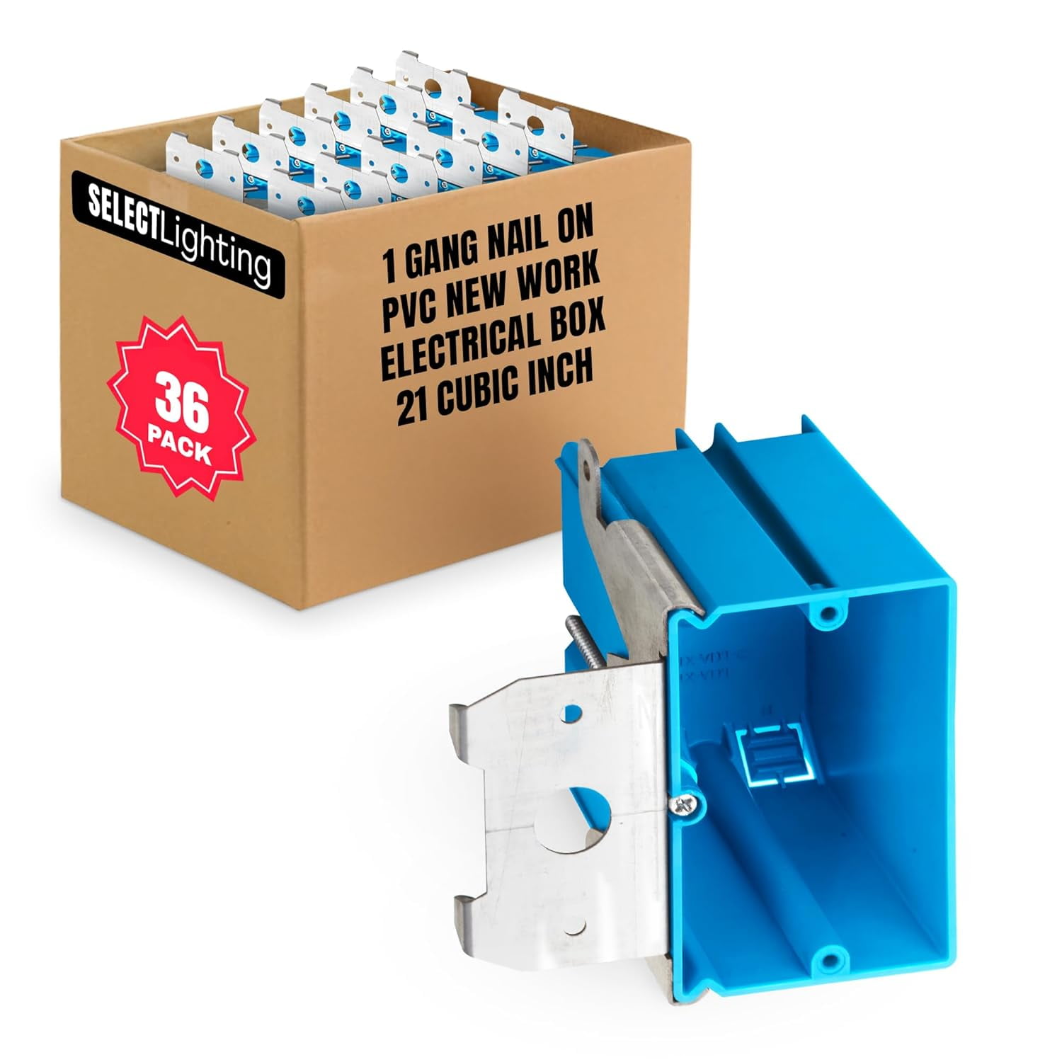 Select Nail On Plastic Box 1-Gang PVC New Work Standard Switch/Outlet ...
