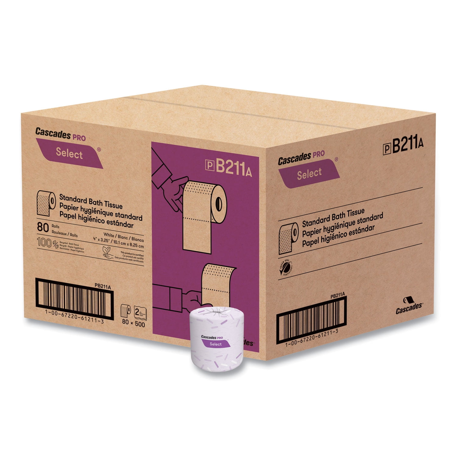 Select Standard Bath Tissue, 2-Ply, White, 500 Sheets/Roll, 80 Rolls ...