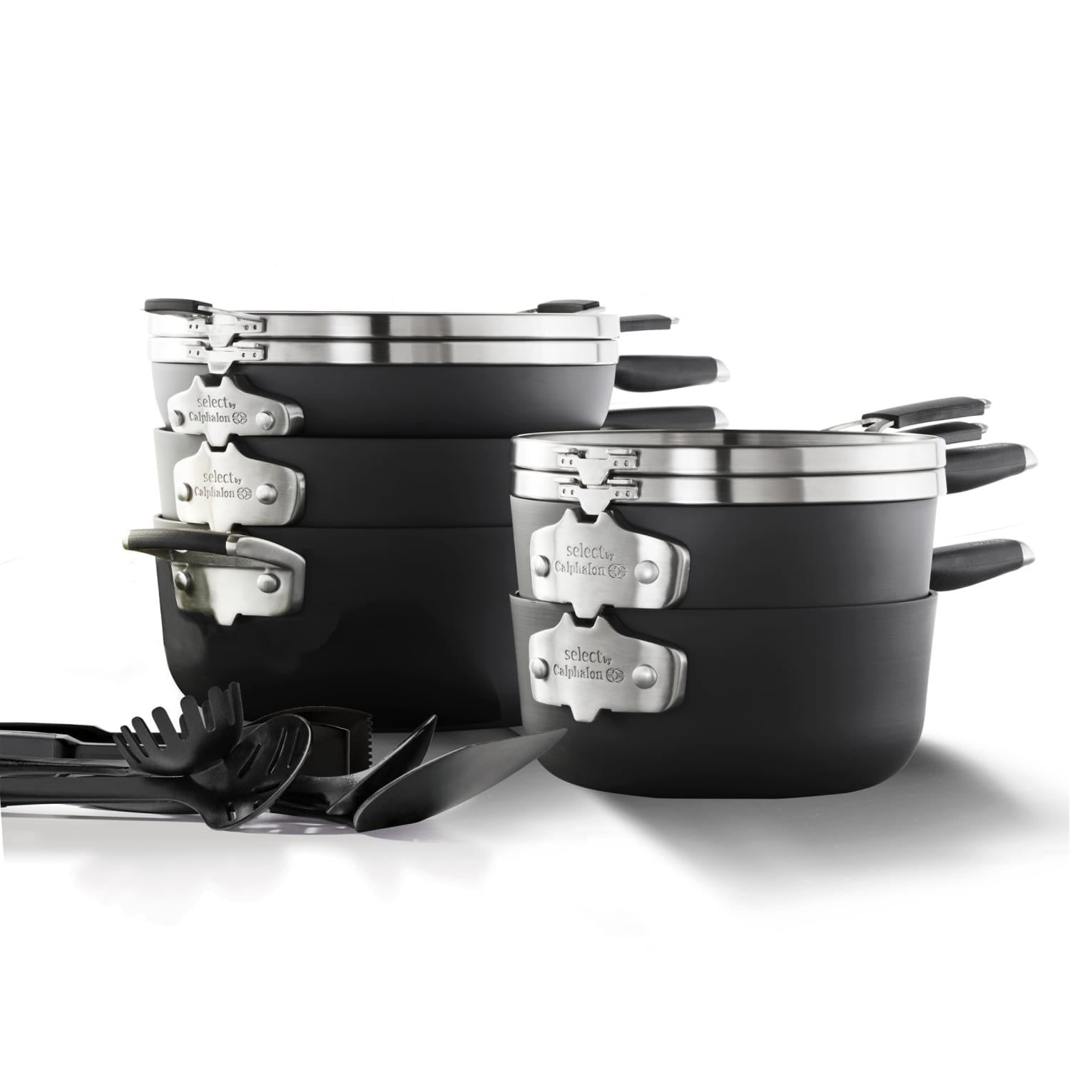 Calphalon Select AquaShield Nonstick 14-Piece Cookware Set, Space ...