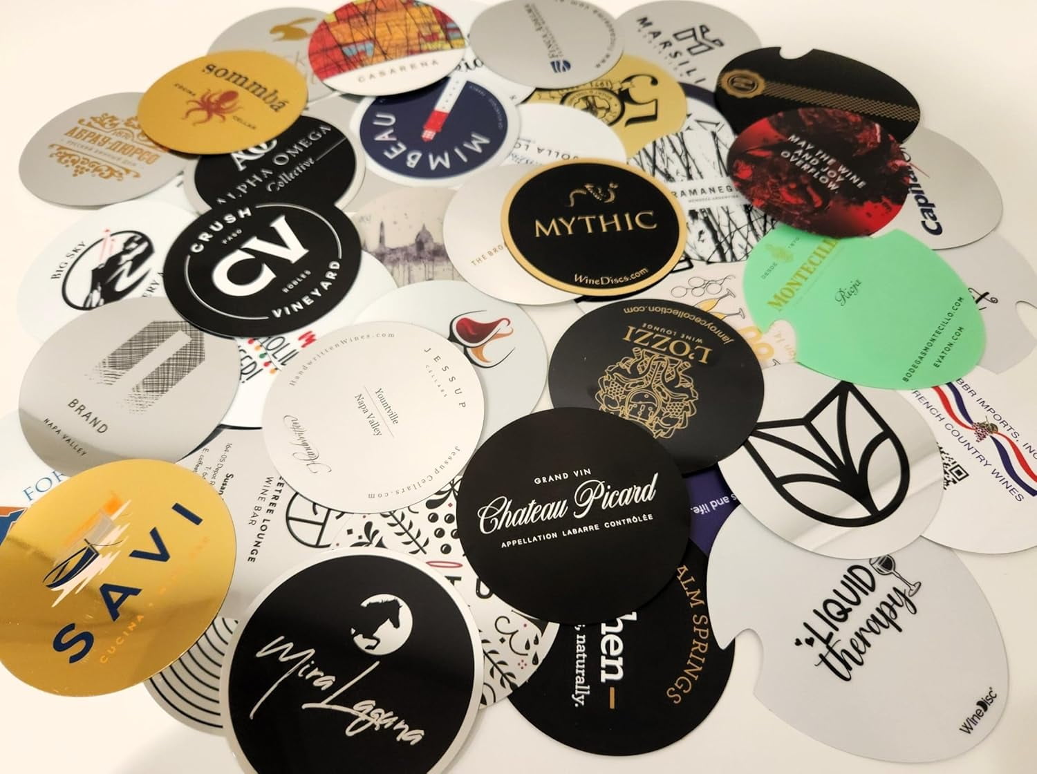 Selection of Colorfully Printed Wine Disc Pourer Bundles that will stop ...