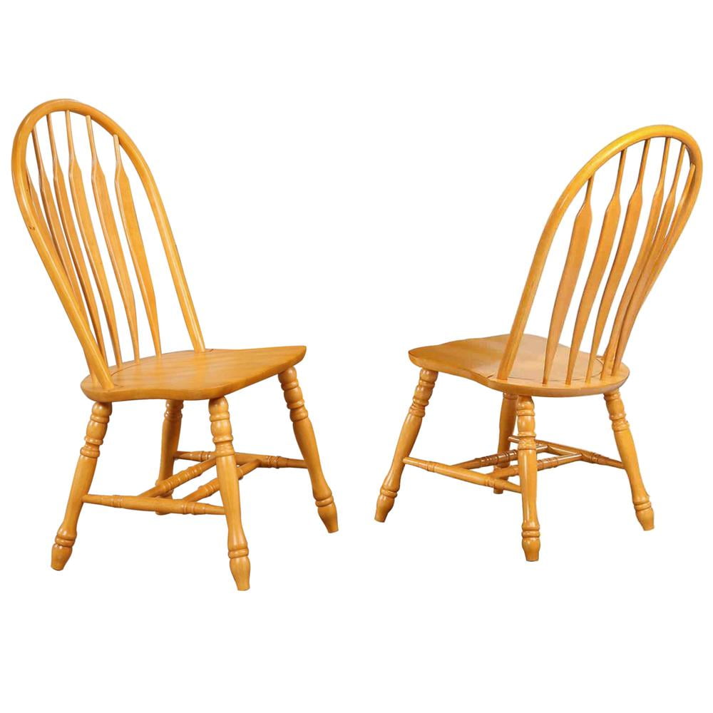 Sunset Trading Oak Selections Set of 2 Solid Wood Dining Chairs ...
