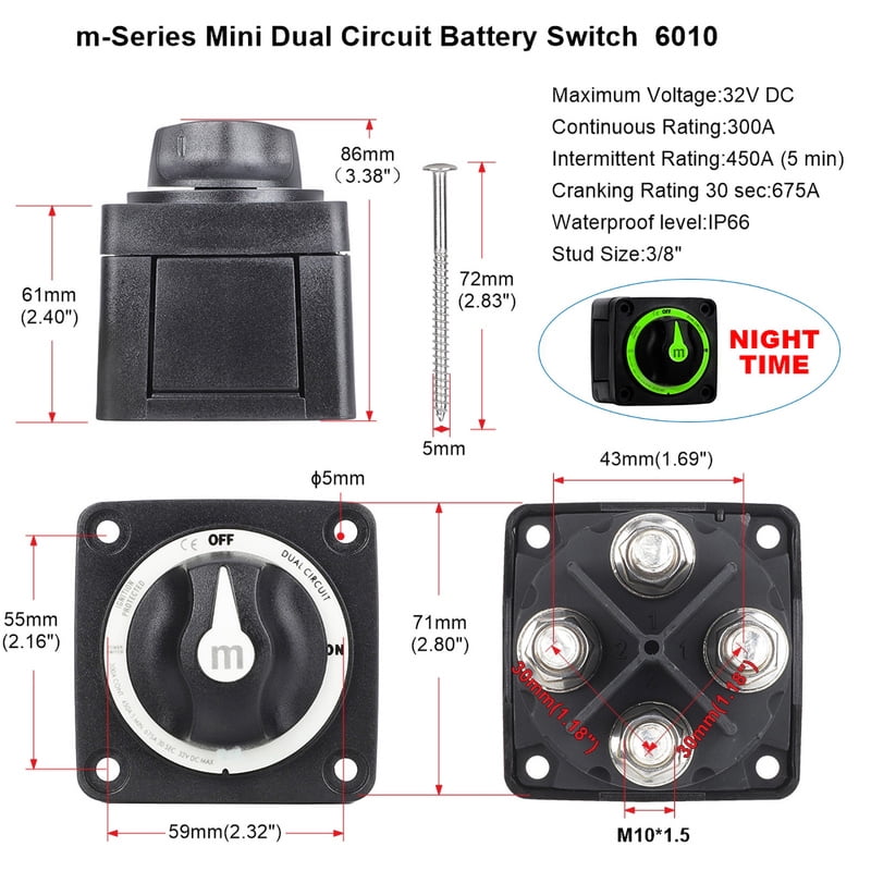 Selector Marine Isolator Disconnect Rotary Switch 2 3 4 Position ...