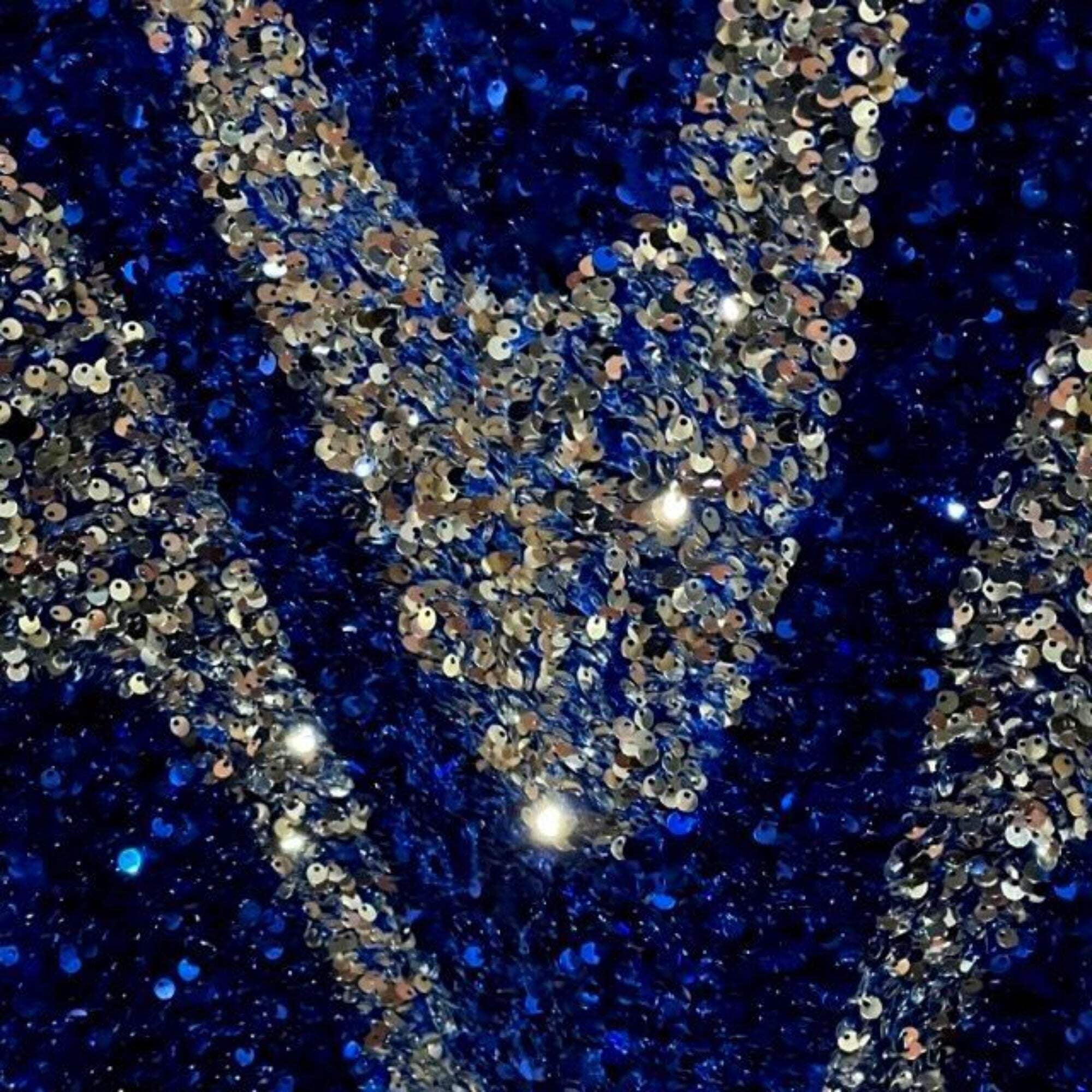 Selectra Waves Stretch Velvet Sequin Fabric, Glitter Spandex Material ...