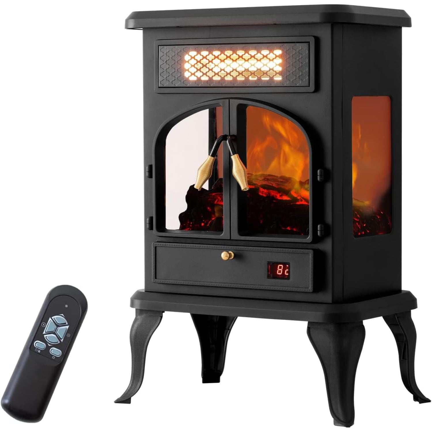 Selectric Electric Fireplace Heater with Remote ,22.4" Freestanding ...