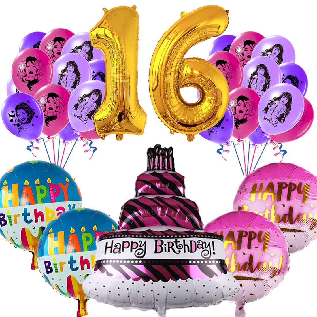 Selena Balloons Party Supplies 16th Big Number Decorations Decor Kit ...