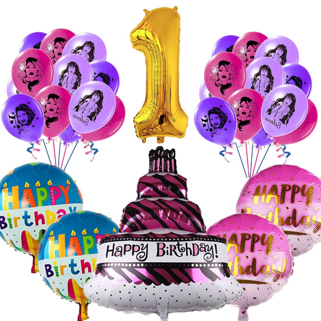Selena Balloons Party Supplies 1st Big Number Decorations Decor Kit ...